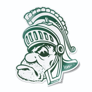 Retro Gruff Sparty MSU Michigan State Spartans Logo Vinyl Car Decal ...