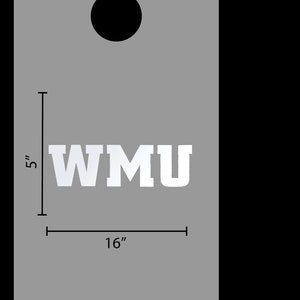 Western Michigan University Broncos Block White WMU Logo Cornhole Decal ...