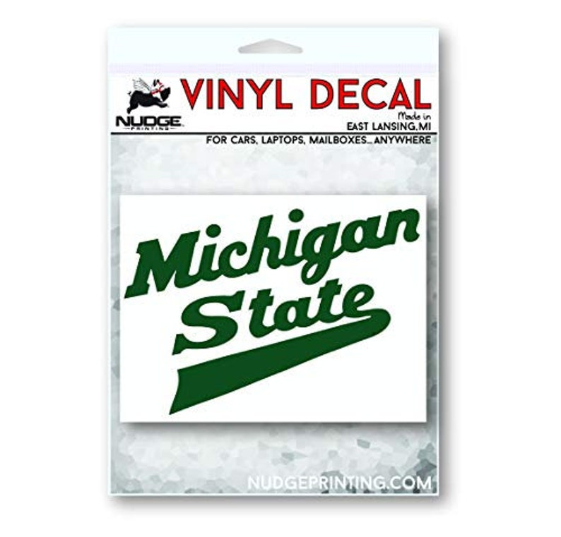 Michigan State University Spartan Hockey Script Car Decal - Etsy