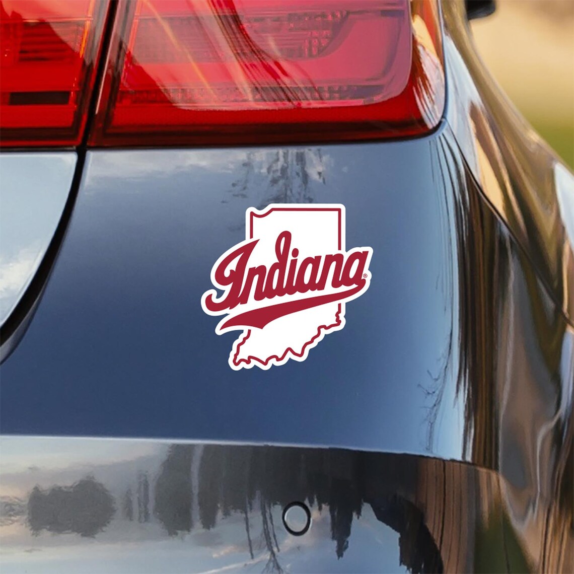 Indiana Script IU Sticker With Indiana Outline Decal Window Bumper ...