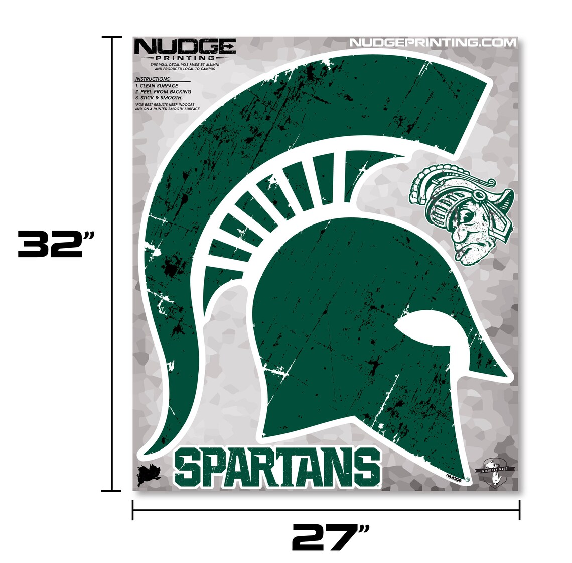 MSU Wall Decals Set Michigan State Spartan Sparty Helmet Head | Etsy