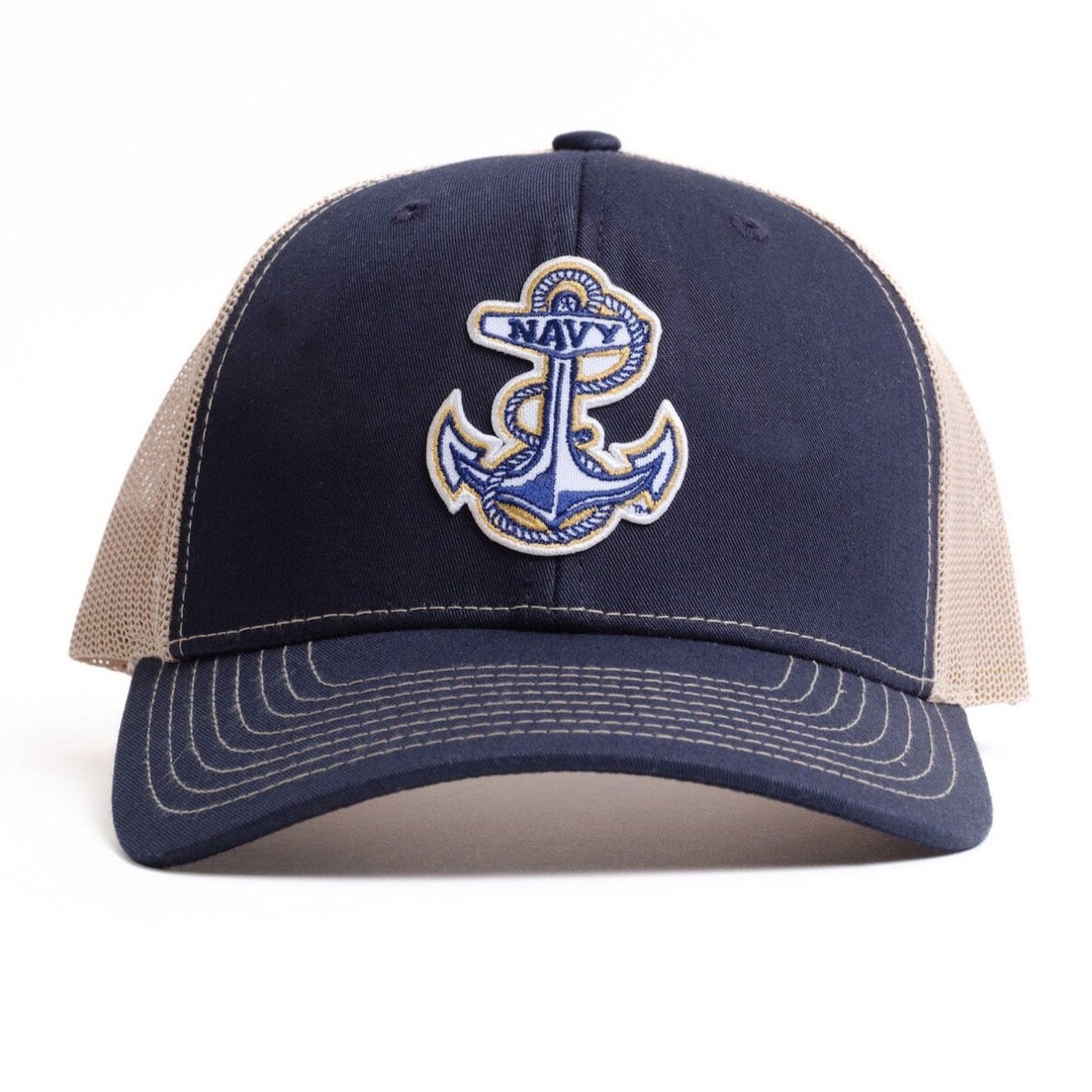 United States Naval Academy Trucker Hat With Anchor Logo in Navy Blue ...