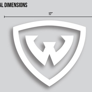 Wayne State University Warriors Shield Logo Cornhole Decal (white ...