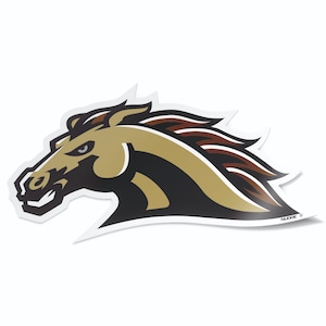 Western Michigan University Broncos WMU Bronco Head Brown and Gold Car ...