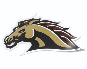 Western Michigan University WMU W Broncos Head Car Decal | Etsy