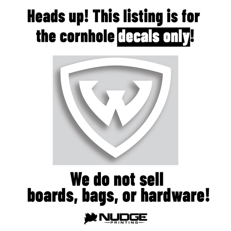 Wayne State University Warriors Shield Logo Cornhole Decal (white ...