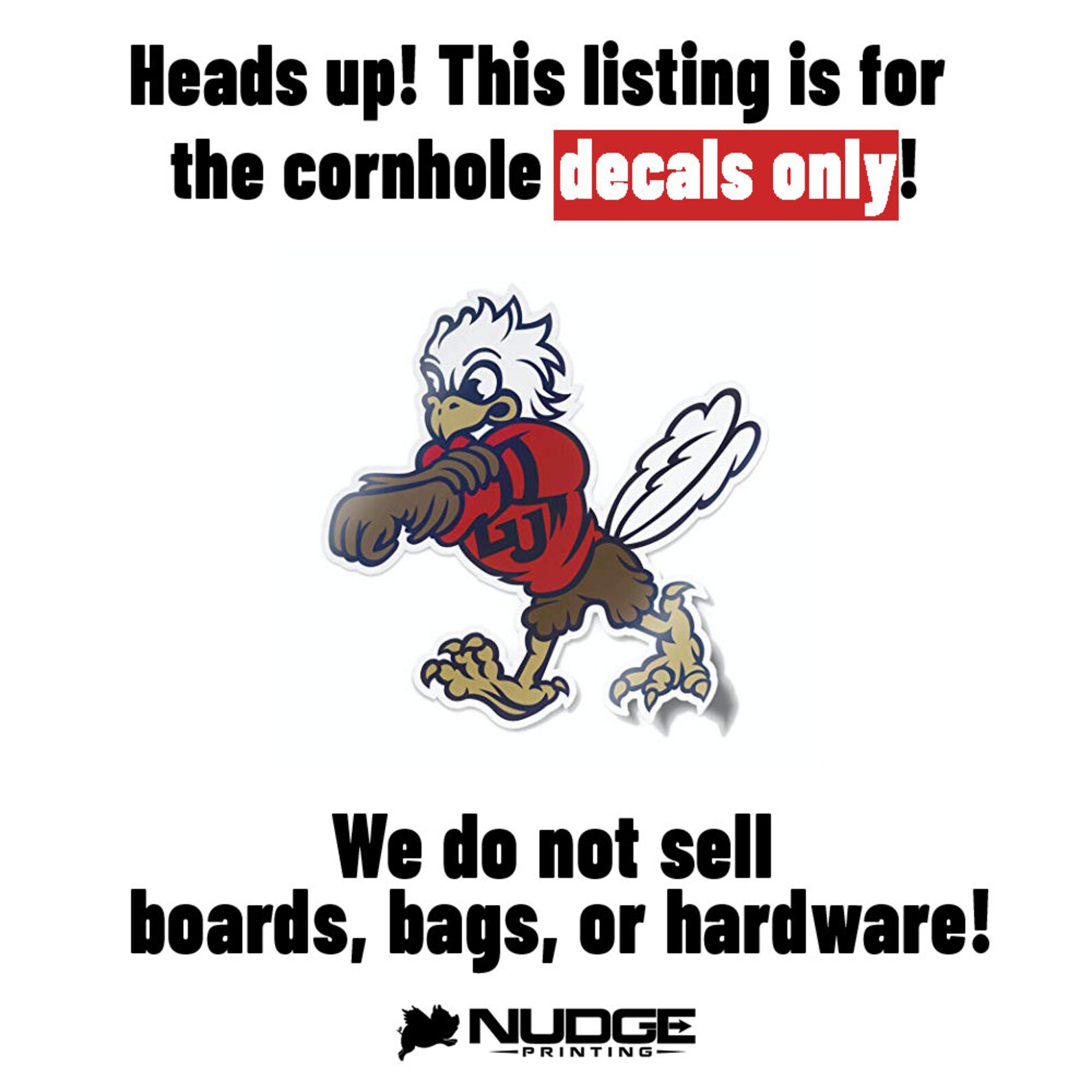 Liberty University Flames Sparky the Mascot Cornhole Decal | Etsy