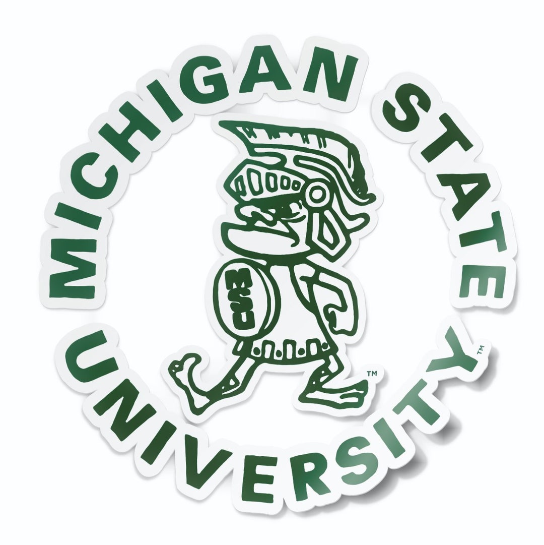 Michigan State University Sticker MSU Retro Tough Sparty Sticker Decal ...
