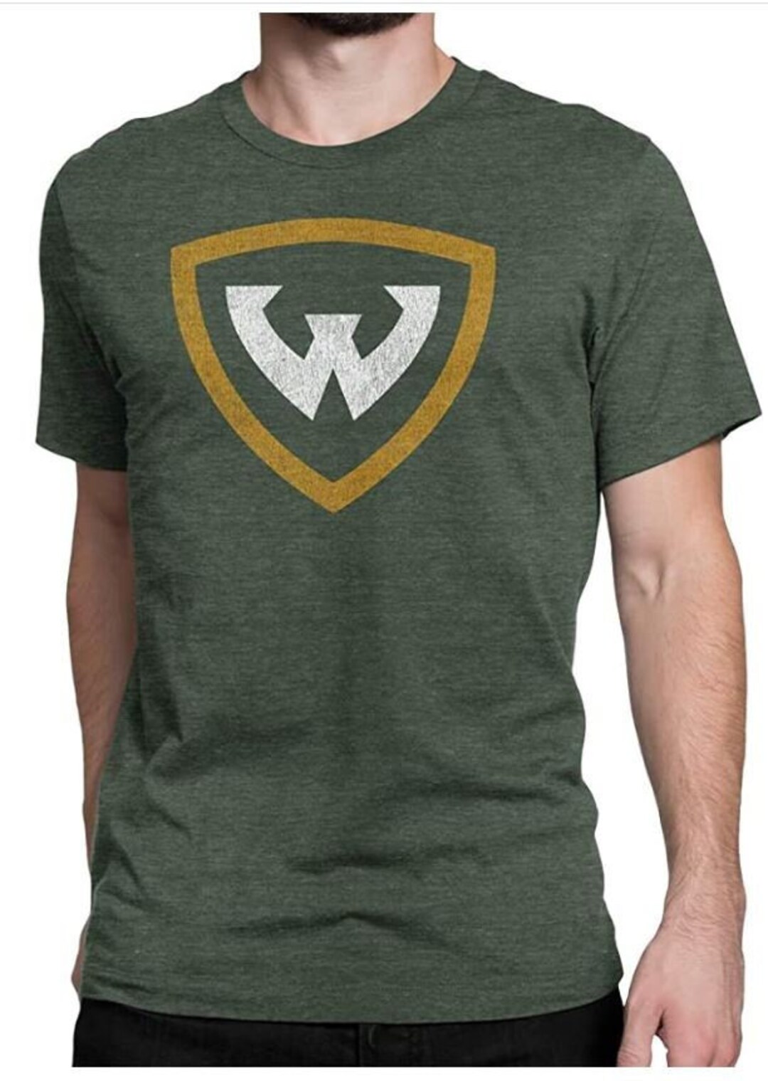 Wayne State Warriors Shirt: Shield Logo, Heather Forest Green - Etsy