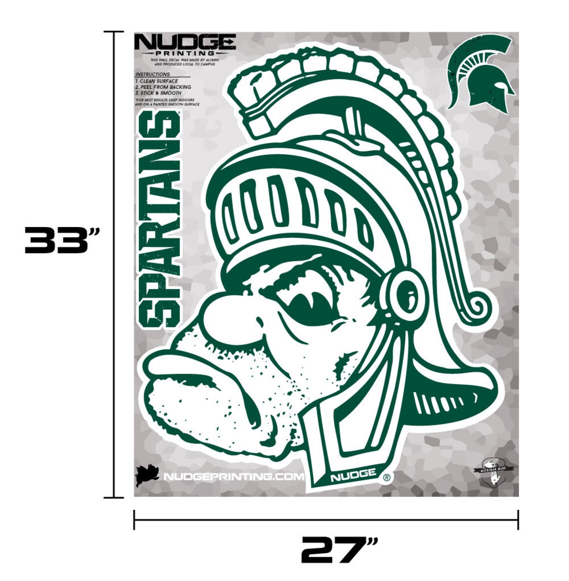 Michigan State University Spartans Gruff Sparty Head - Etsy