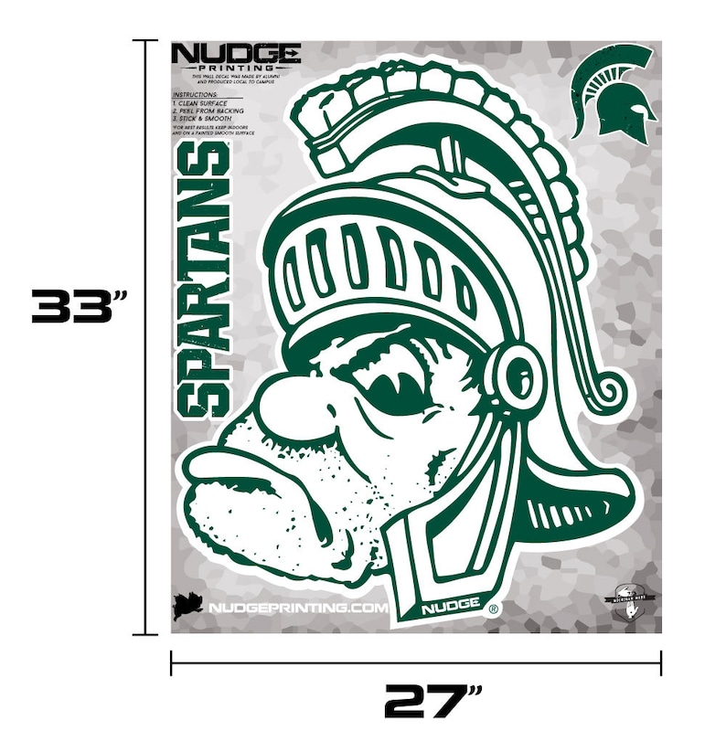 Michigan State University Spartans Gruff Sparty Head Repositionable ...