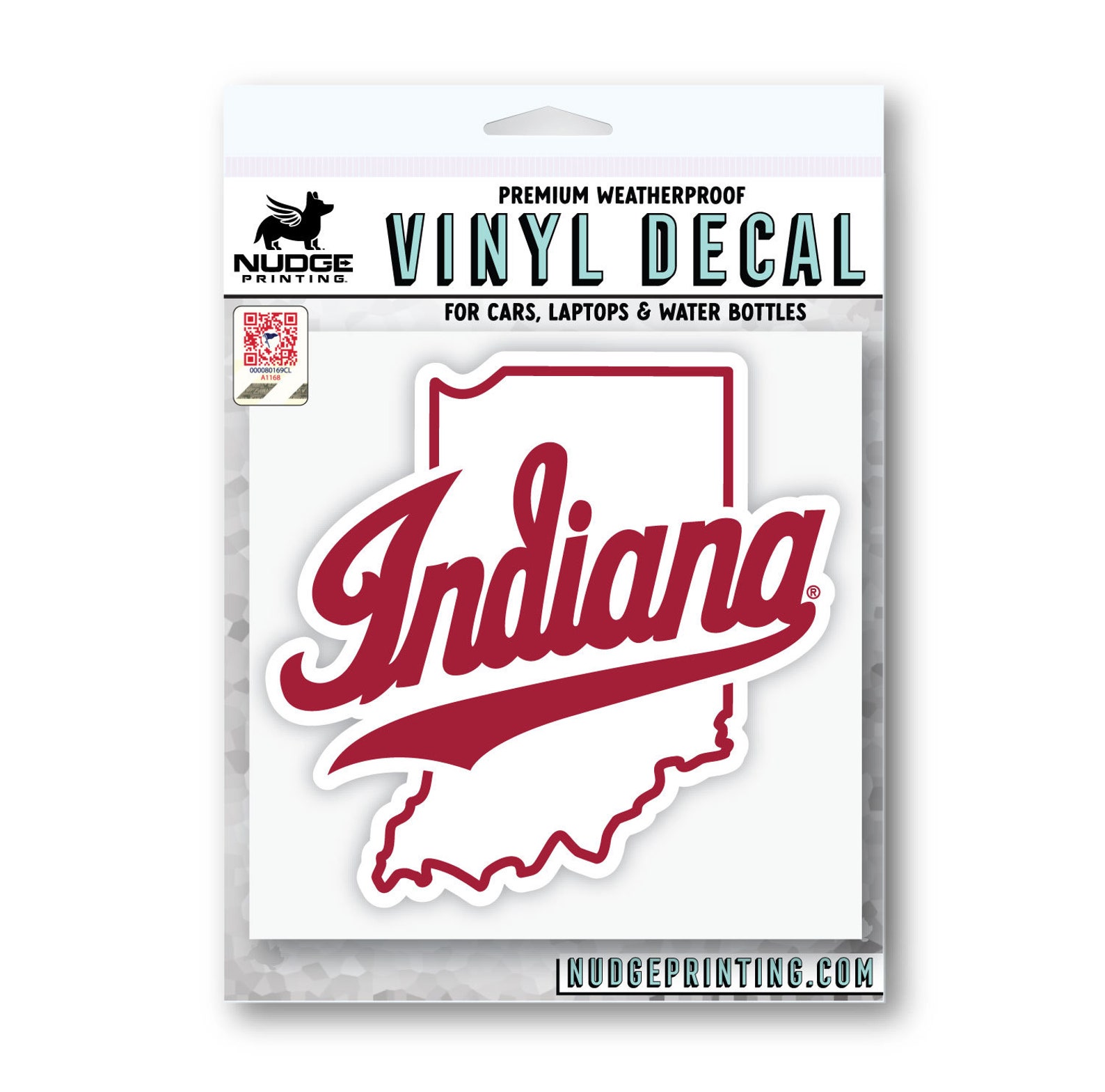 Indiana Script IU Sticker With Indiana Outline Decal Window Bumper ...