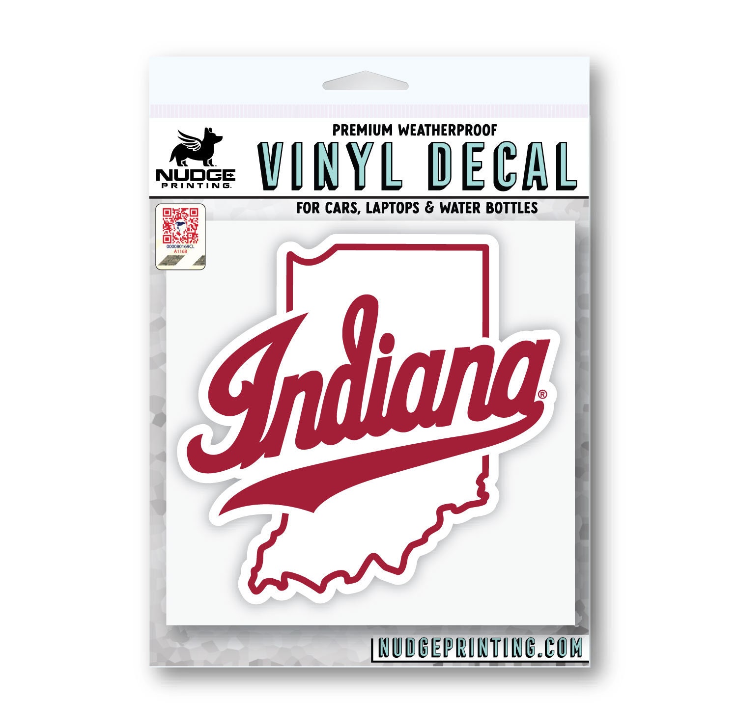 Indiana Script IU Sticker With Indiana Outline Decal Window Bumper ...