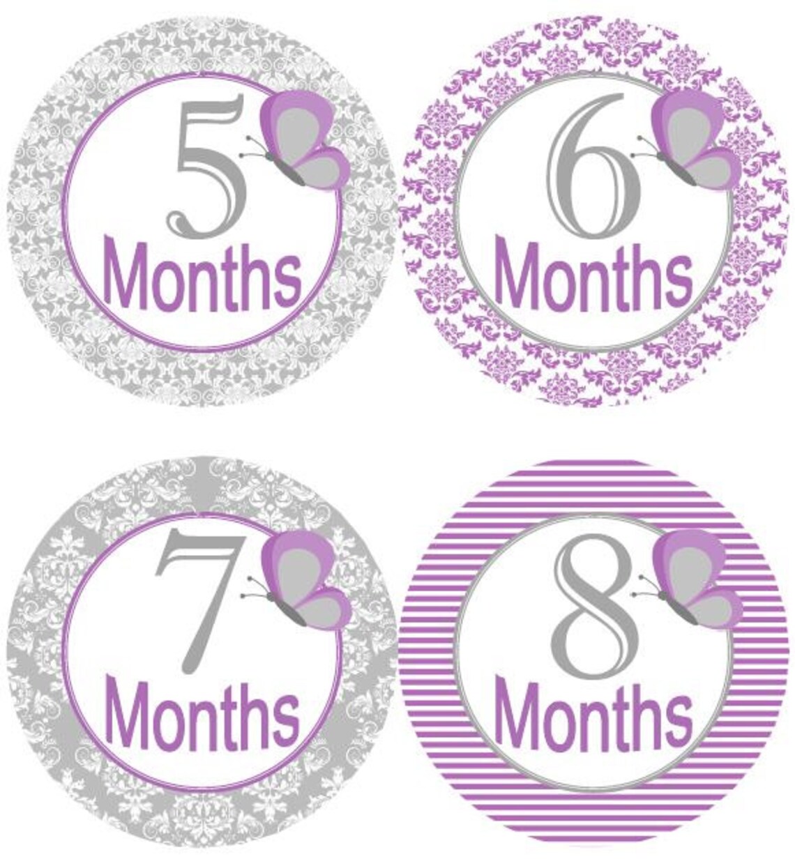 Baby Monthly Milestone Growth Stickers Shabby Elegance | Etsy