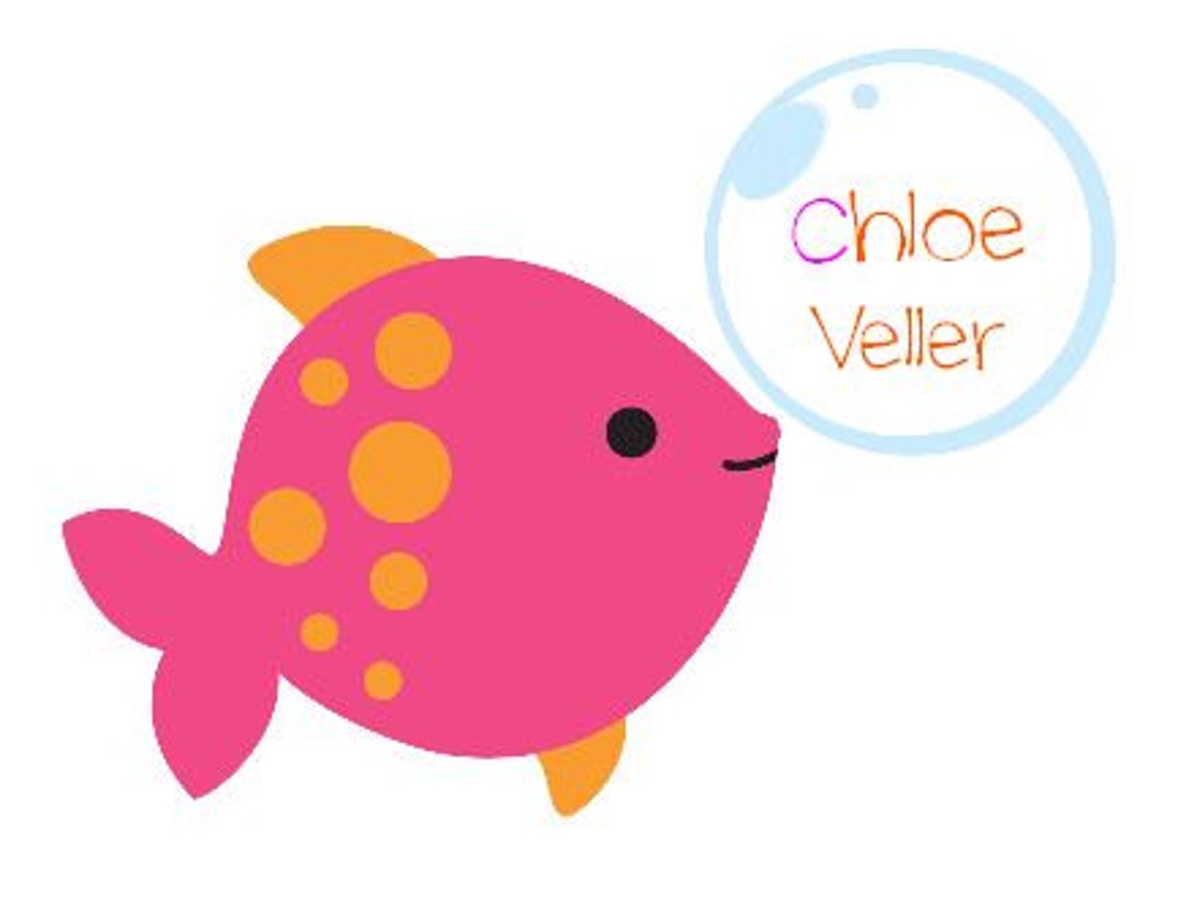 10 Personalized Pink Orange Fish Stationery Notecards Note Thank You ...