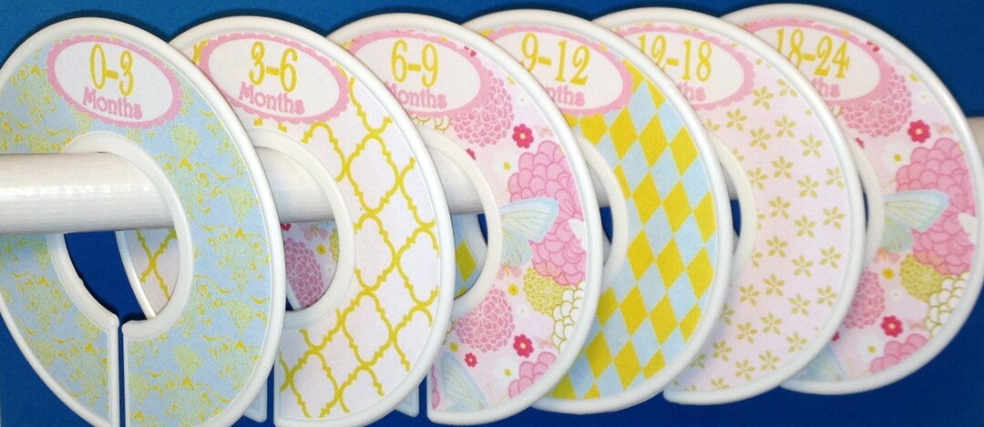 6 Custom Baby Closet Dividers Clothes Organizers Pink Chrysanthemums in ...