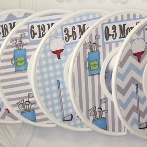 Baby Closet Dividers Blue Grey Golf Golfing Golf Clubs Golf Balls ...