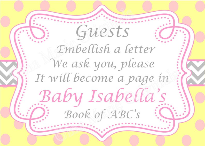 Personlized Printable Baby Shower Abc's Activity Book in | Etsy