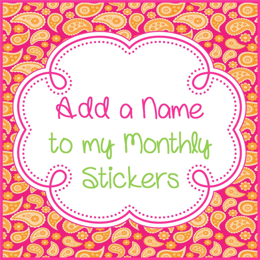 Personalize Your Monthly Milestone Growth Stickers Add a Name to ...