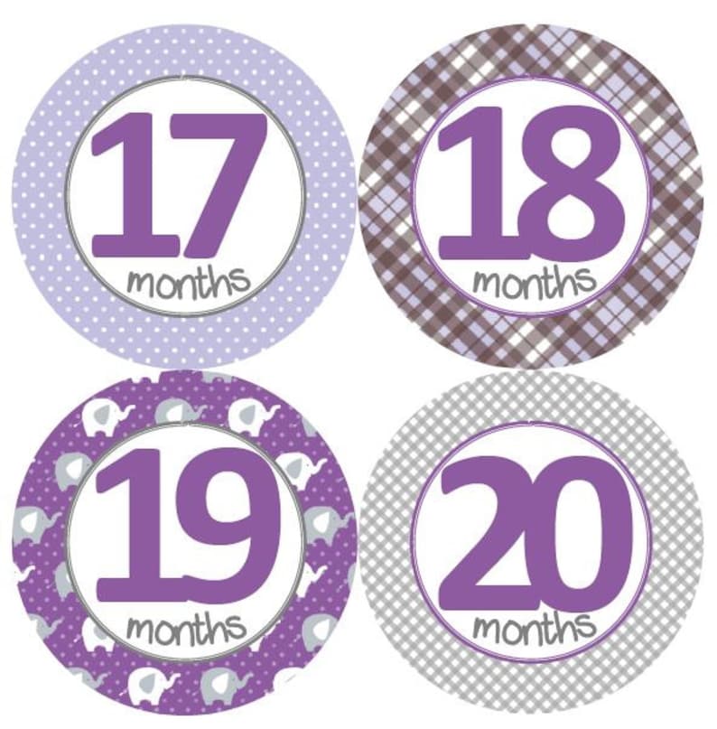 2nd Second Year 13-24 Baby Monthly Milestone Growth Stickers - Etsy