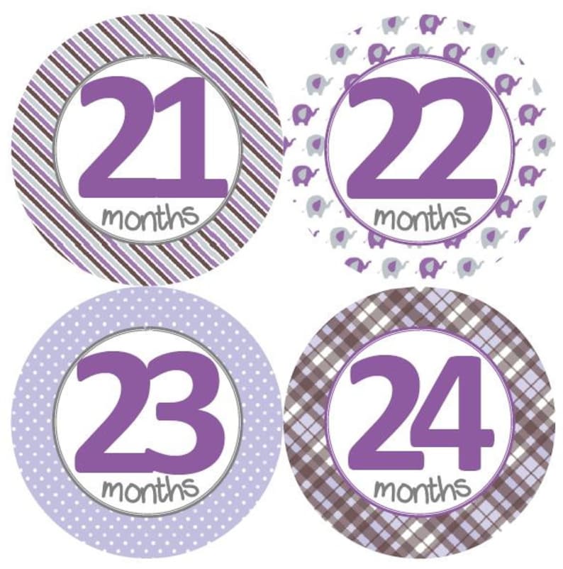 2nd Second Year 13-24 Baby Monthly Milestone Growth Stickers - Etsy