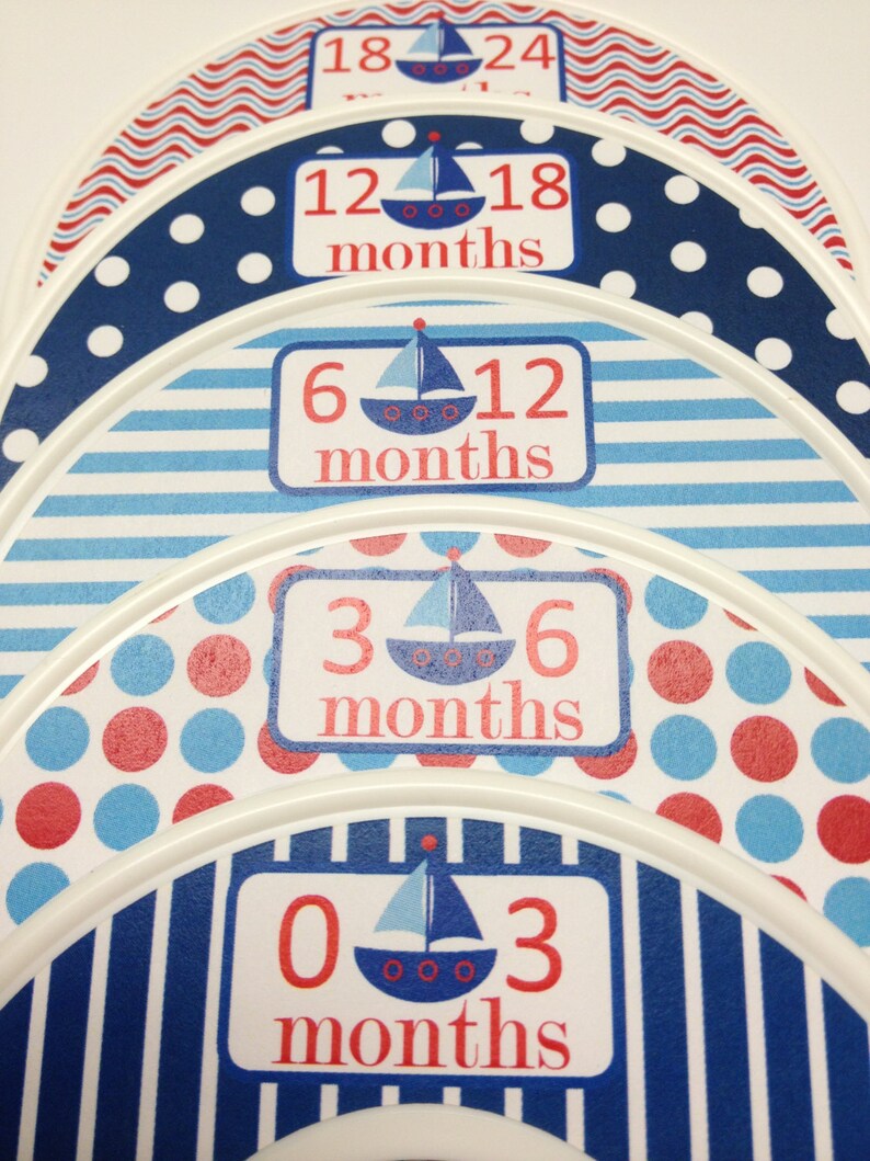 Baby Closet Dividers Red White Navy Blue Nautical Sailboats | Etsy