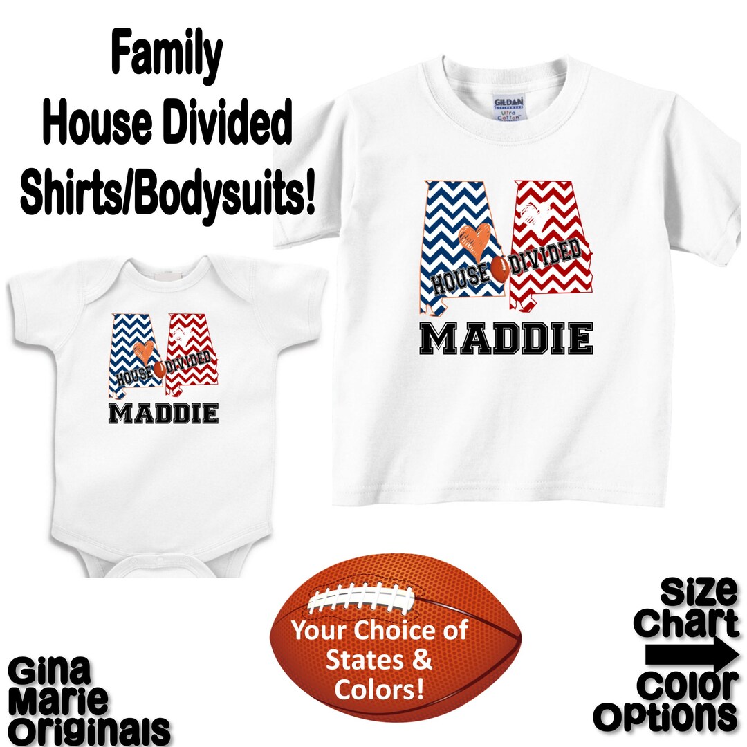 Personalized House Divided Football Alabama Love Family Baby Kids ...