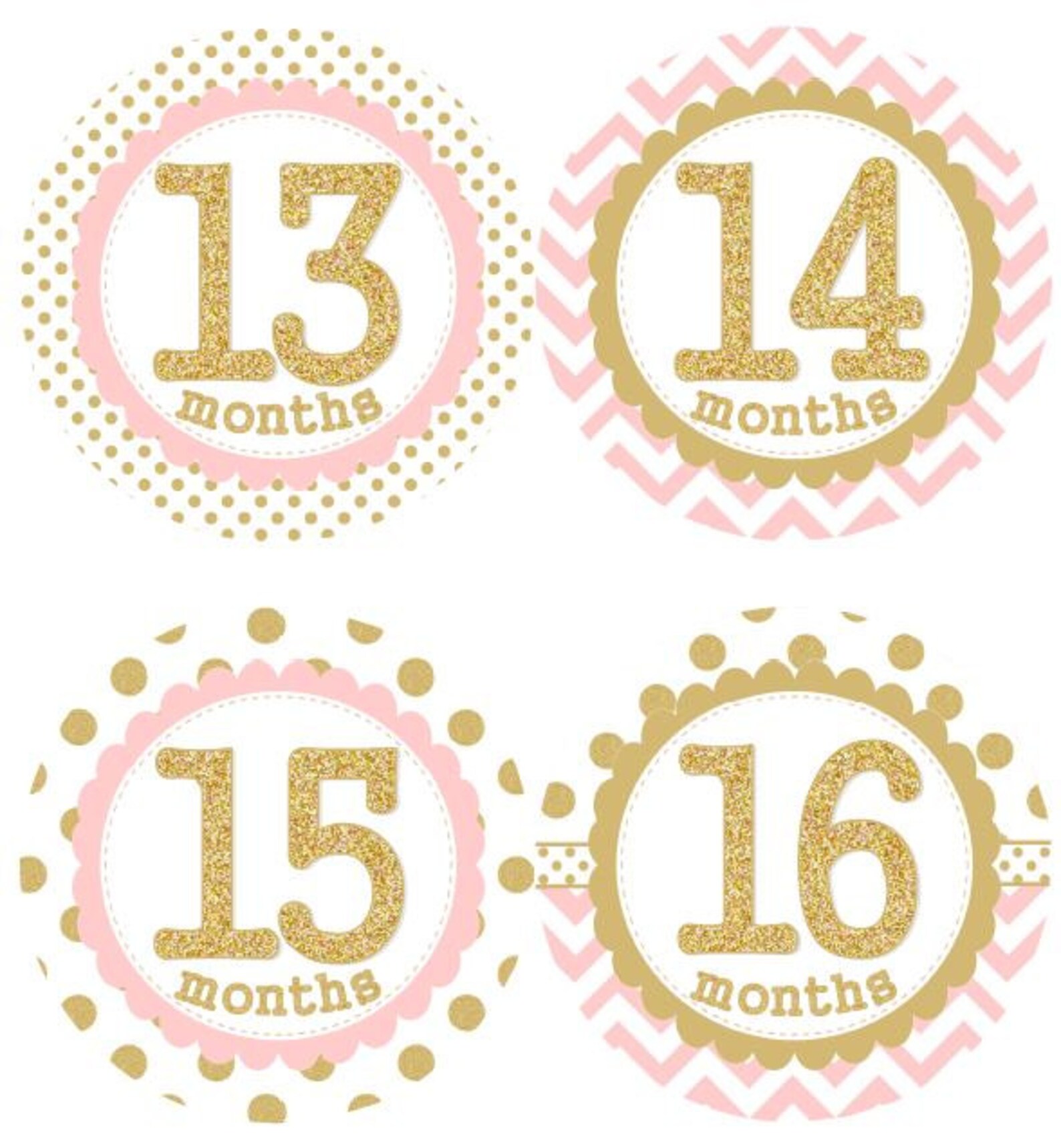 Baby Monthly Milestone Growth Stickers in Second Year 13-24 | Etsy