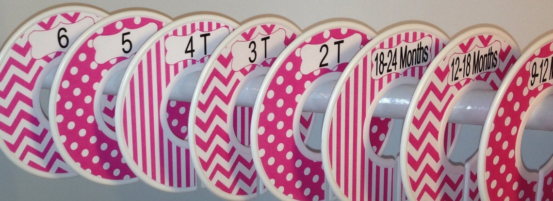 Baby Closet Dividers Organizers in Bright Pink Dots Stripes and ...