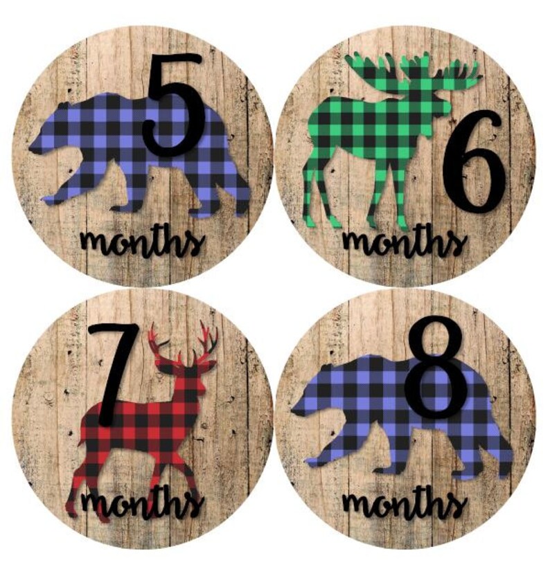 Baby Monthly Milestone Growth Stickers Red Blue Green Black - Etsy