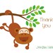 10 Personalized Green Brown Monkey Stationery Notecards Note Thank You ...