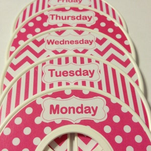 Closet Dividers Pink Dots Days of Week Back to School Organization ...