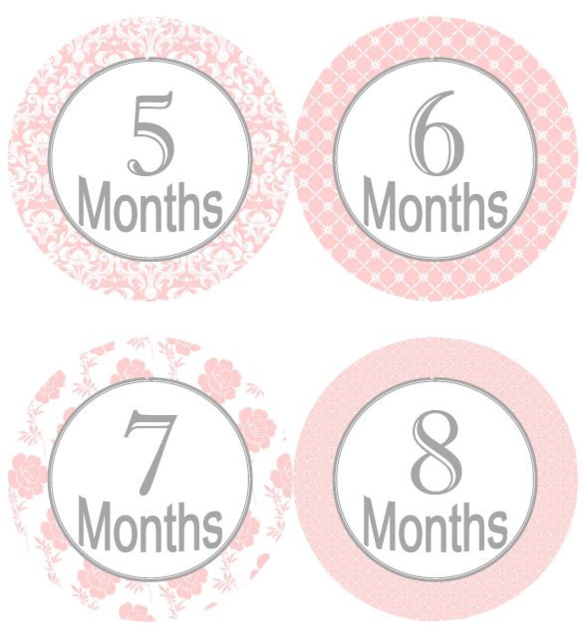 Baby Monthly Milestone Growth Stickers Shabby Elegance Pink - Etsy