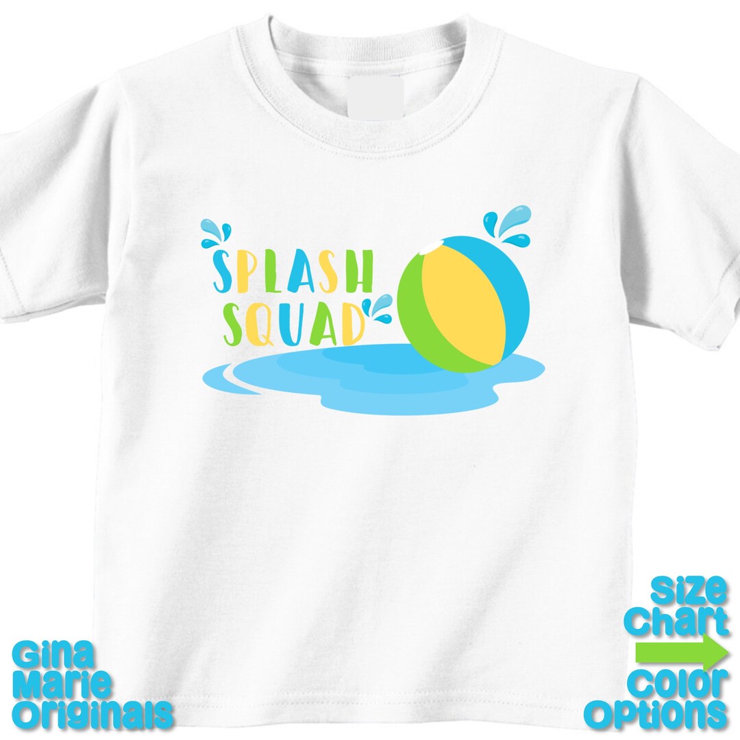 Beach Ball Splash Squad Family Friends Pool Birthday Party Shirt T ...
