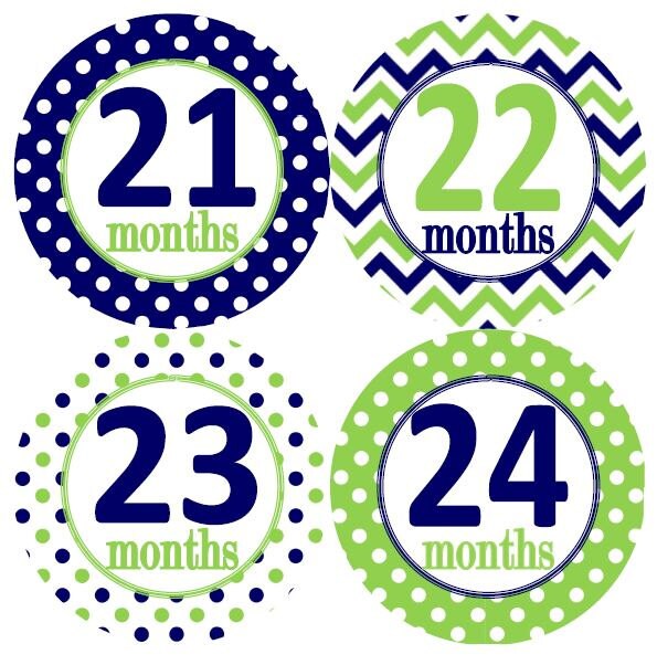 2nd Second Year 13-24 Baby Monthly Milestone Growth Stickers | Etsy