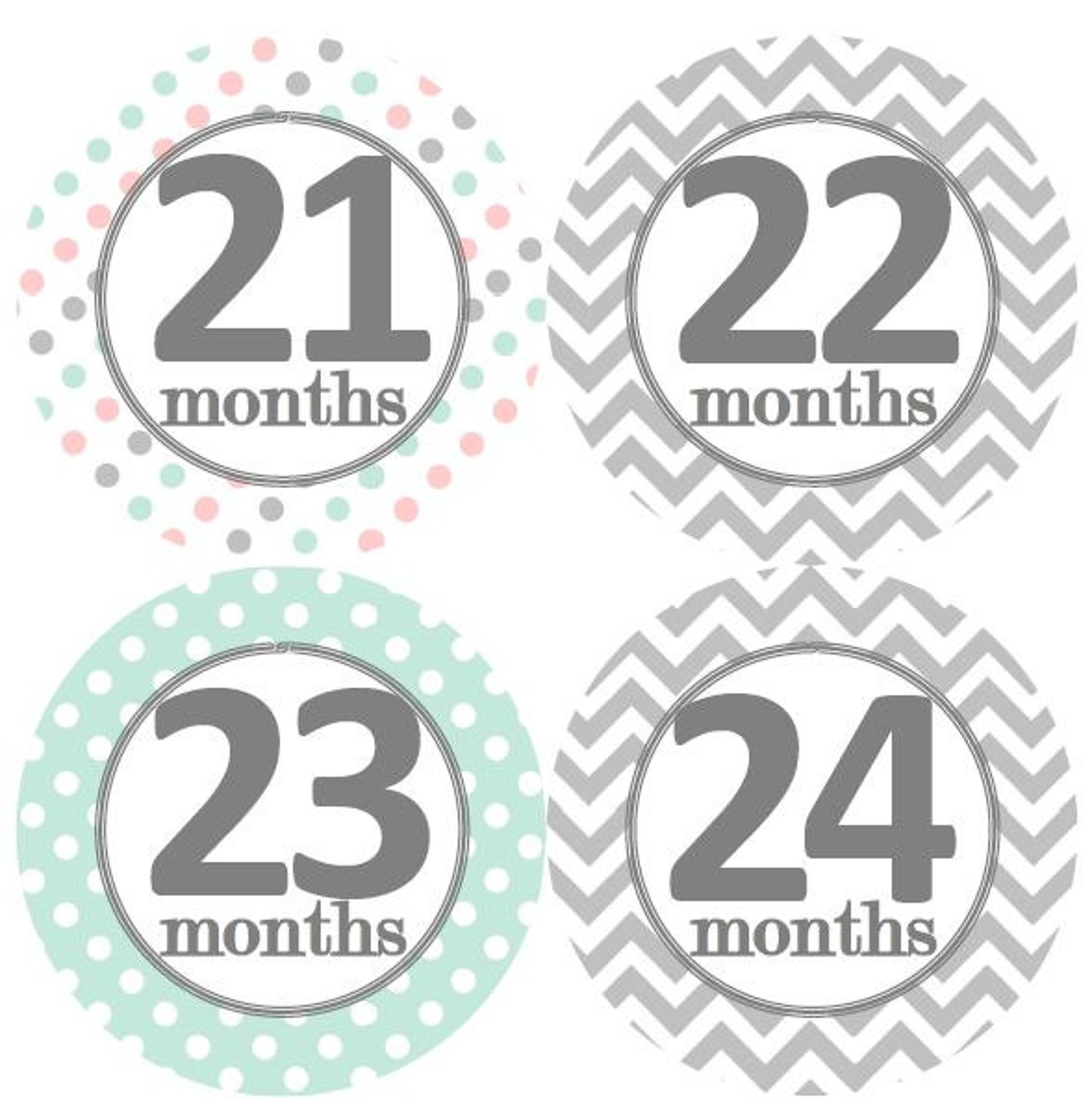 2nd Second Year 13-24 Baby Monthly Milestone Growth Stickers | Etsy