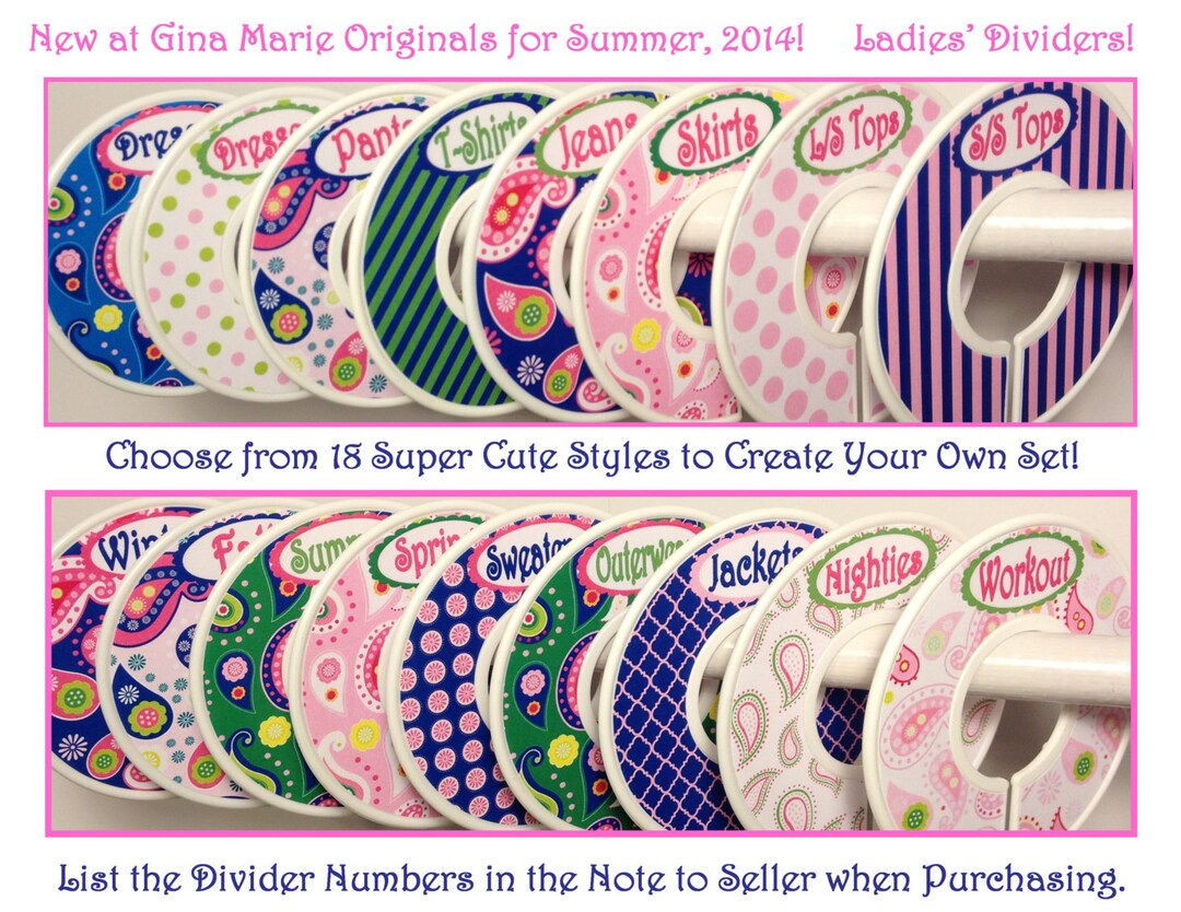 Ladies Closet Dividers in Super Cute Paisley Dots Stripe Designs - Mix ...