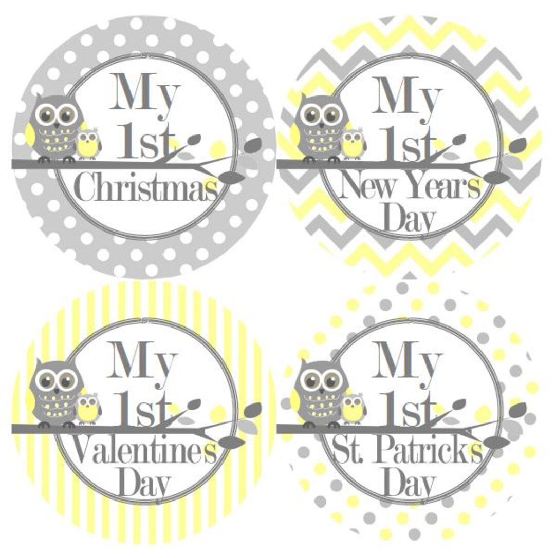 Baby 1st First HOLIDAY Milestones Growth Stickers in Yellow - Etsy