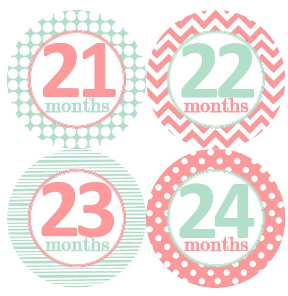 13-24 Months 2nd Year Baby Monthly Milestone Growth Stickers | Etsy