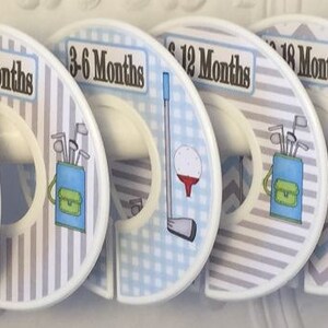 Baby Closet Dividers Blue Grey Golf Golfing Golf Clubs Golf Balls ...