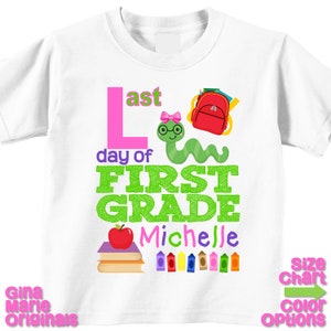 Personalized Last Day of First Grade School Shirt T-shirt Boy Girl Kids ...