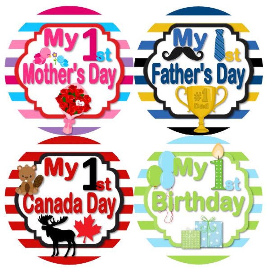 Canadian Baby My 1st First HOLIDAY Stickers First Year Holidays ...