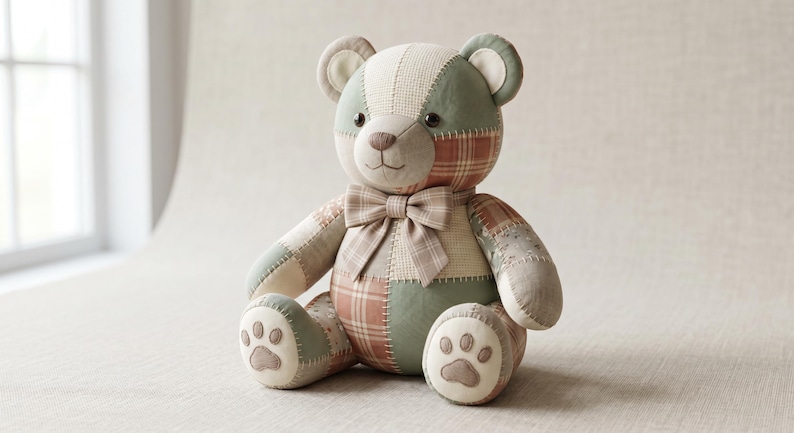 Simple Memory Bear Pattern 18" Easy Bear Pattern Memorial Bear Sewing ...