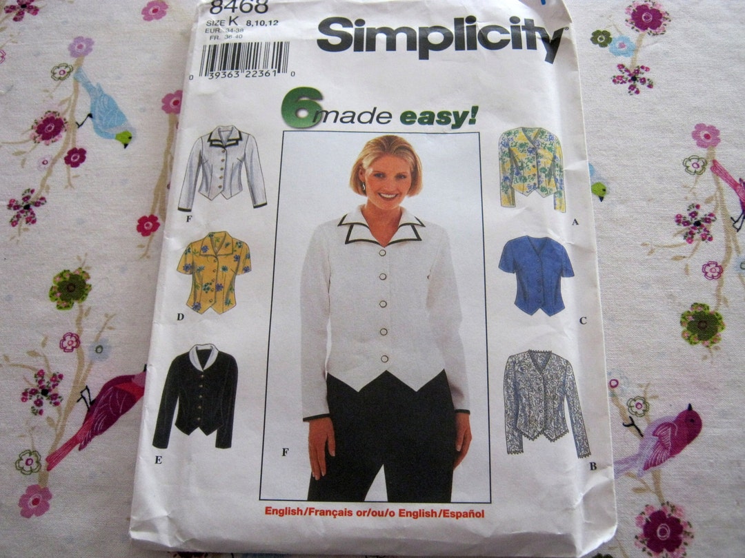 Vintage Simplicity 8468 Sewing Pattern Misses' Petite Blouse Lace ...