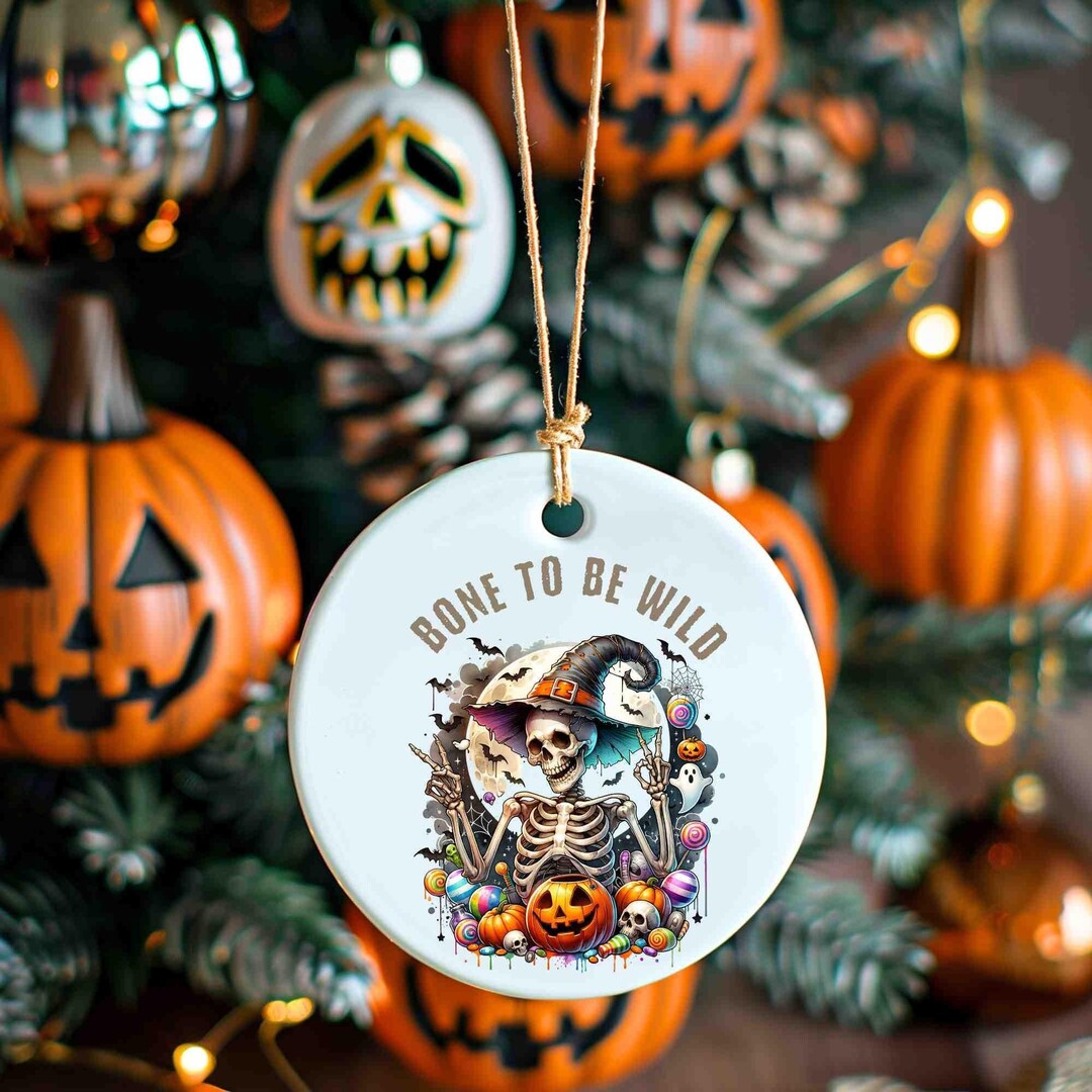 Skeleton Bone to Be Wild Ceramic Ornament Gift for Halloween Tree - Etsy