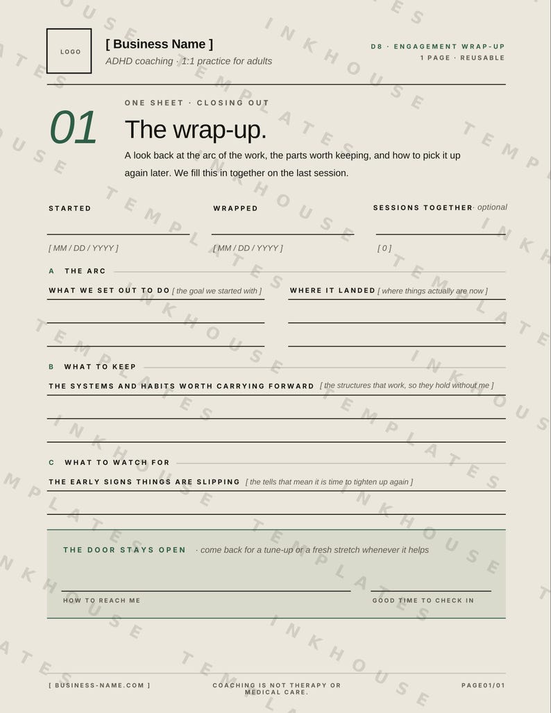 ADHD Templates Canva Bundle for Coaches, Client Intake Forms, Editable ...