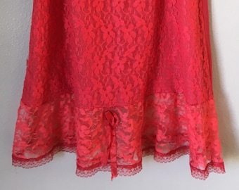 Red Nylon Half Slip - Etsy