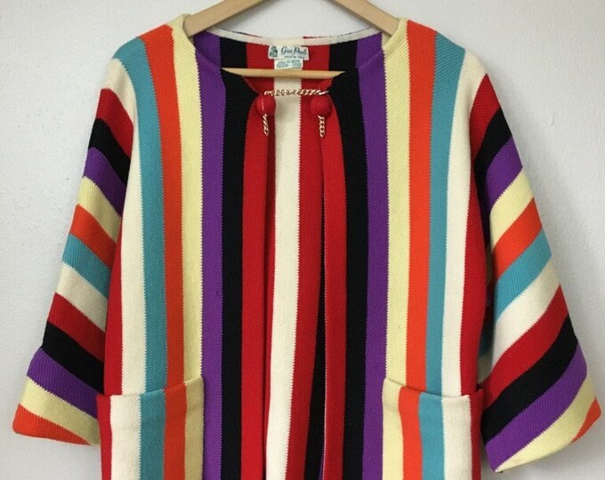 Vintage 50s/60s Rare Gino Paoli Cardigan Boxy Sweater Sawtooth Hem ...