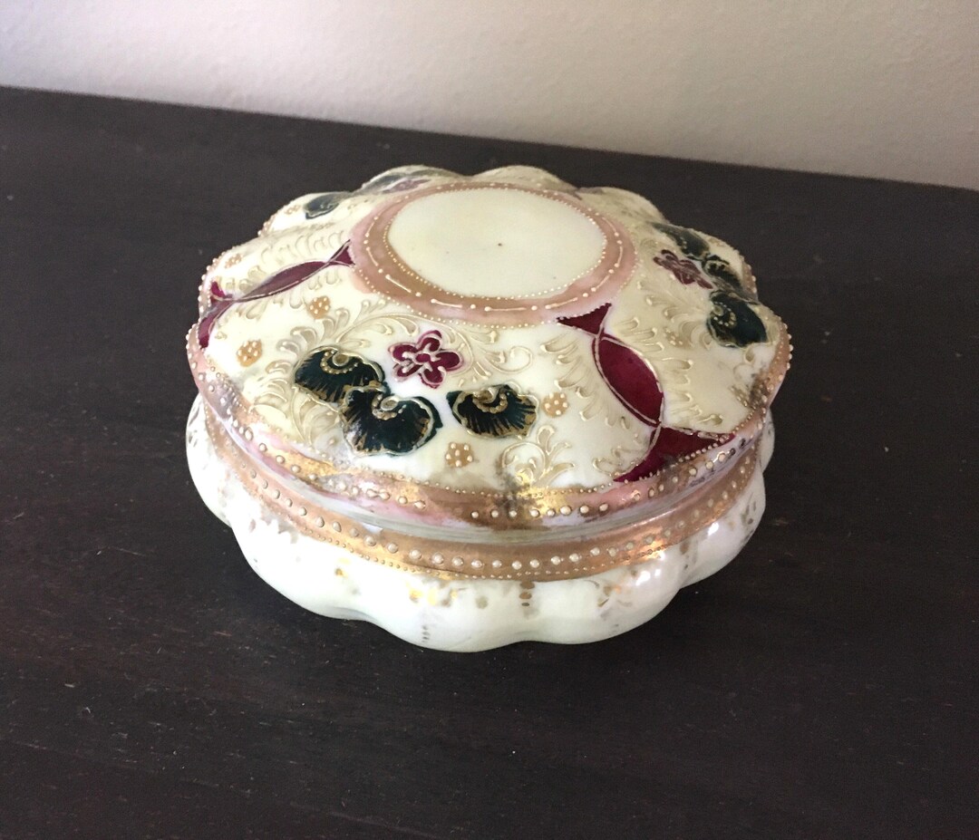 Vintage 1900s Lidded Dish Victorian Posh Powder Jewelry Candy ...