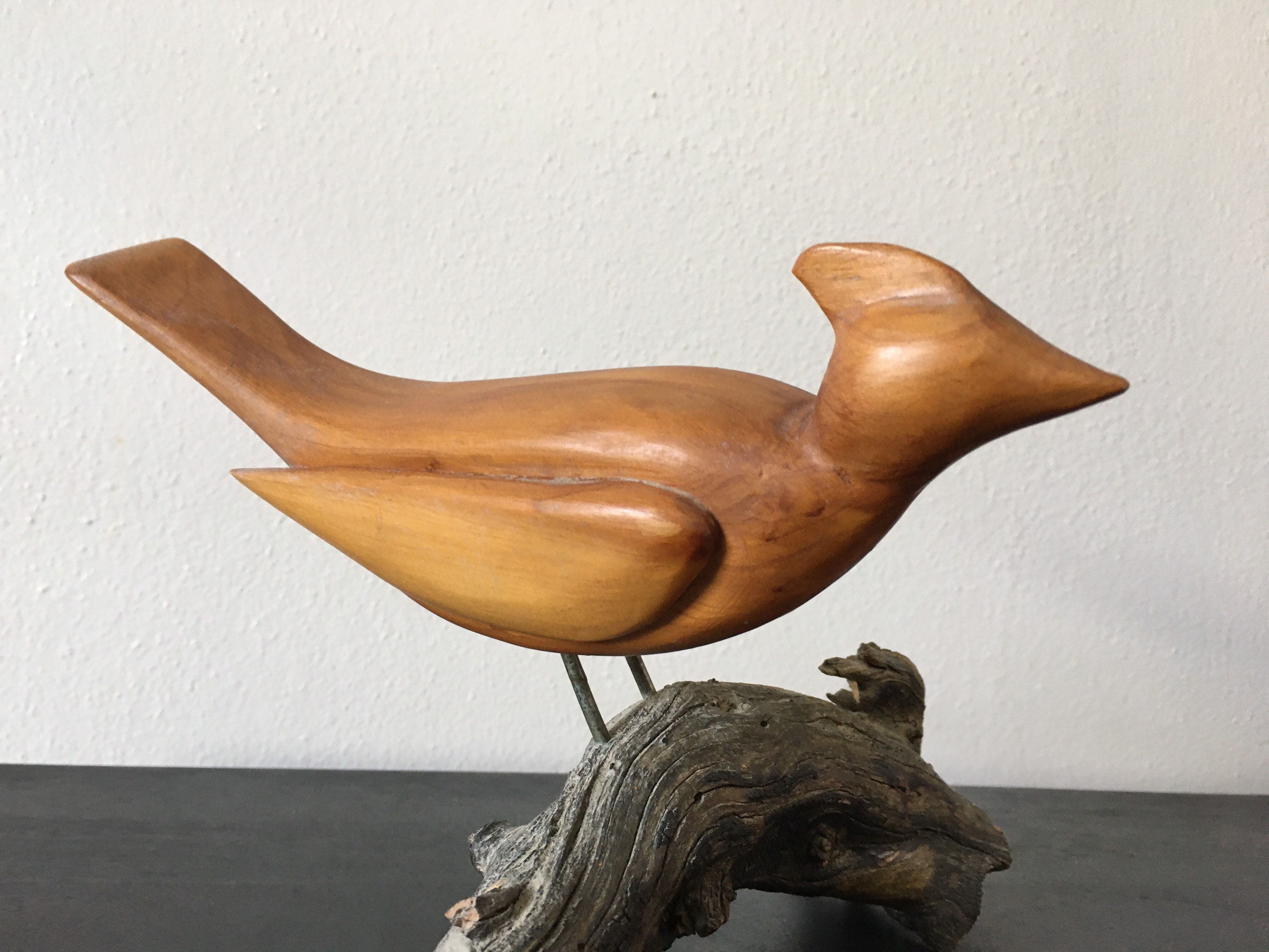 Vintage 1960s Wood Bird Statue Sculpture Figurine Hand Made - Etsy ...